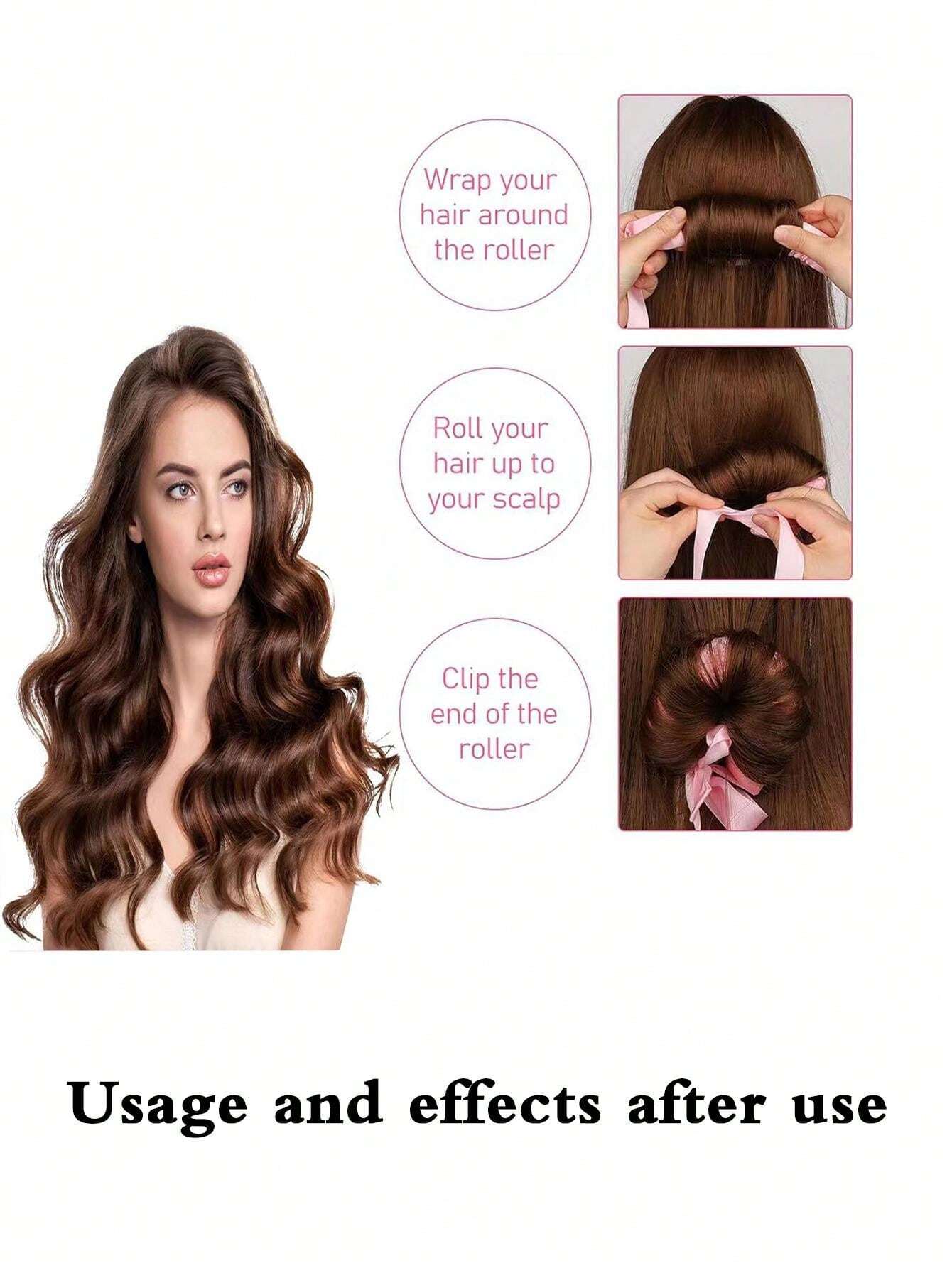 New Ribbon Hair Curler, Portable Wavy Hairstyling Curler, Heatless Hair ...