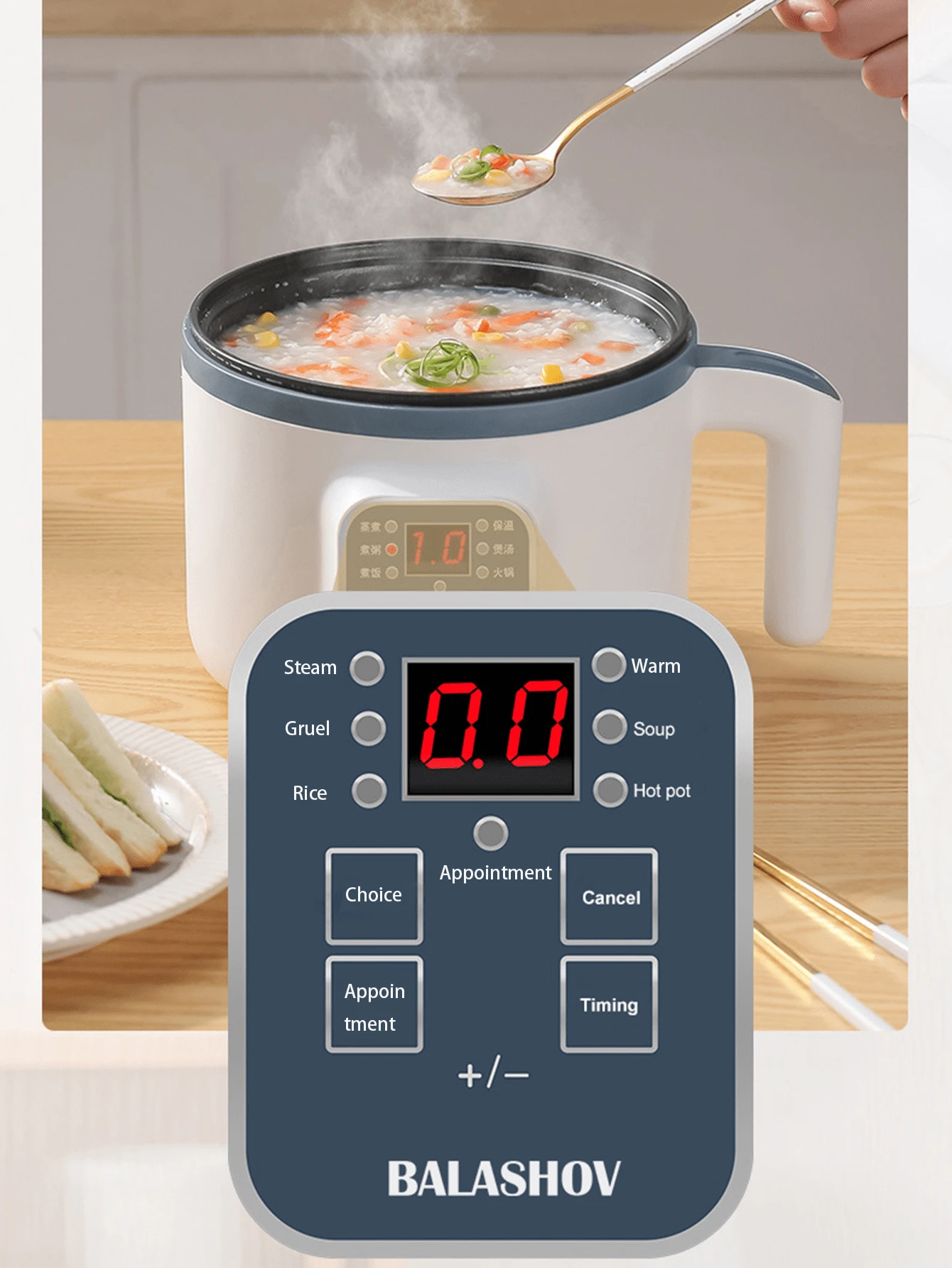 Multifunctional mini rice cooker, 6 cooking modes, can be scheduled ...