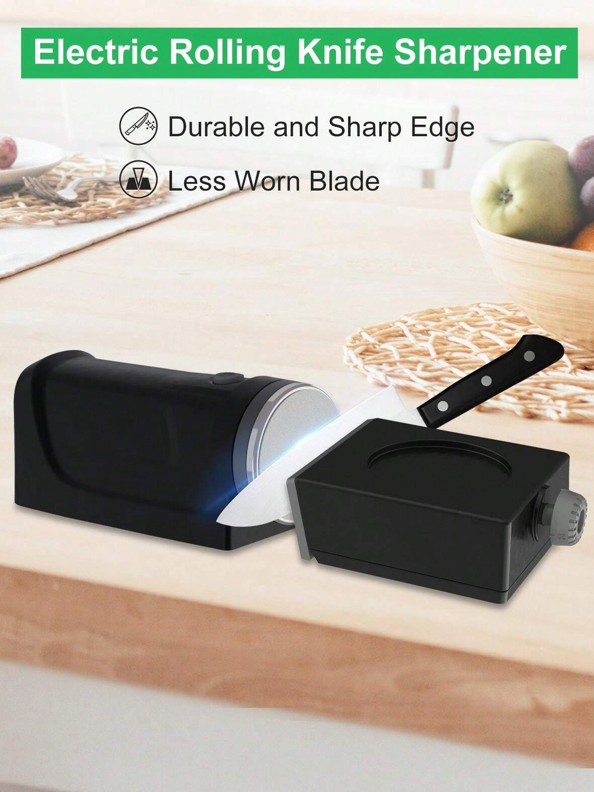 1 Set, Rolling Electric Knife Sharpeners With 15&32 Degrees, Rapid ...