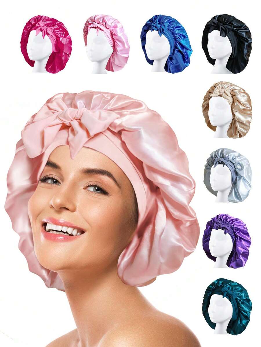 1PC Silk Bonnet For Sleeping Women Satin Bonnet Hair Bonnet Night Sleep ...
