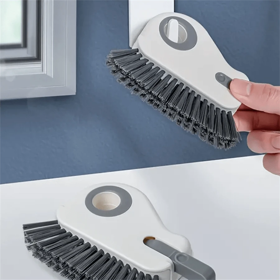2-In-1 Window Track & Grout Cleaning Brush - Hard Bristle Handheld ...