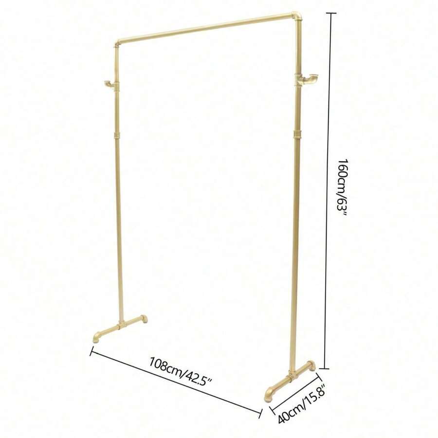 Bastidor de ropa de pie vintage de 42.5 pulgadas con ganchos externos ...