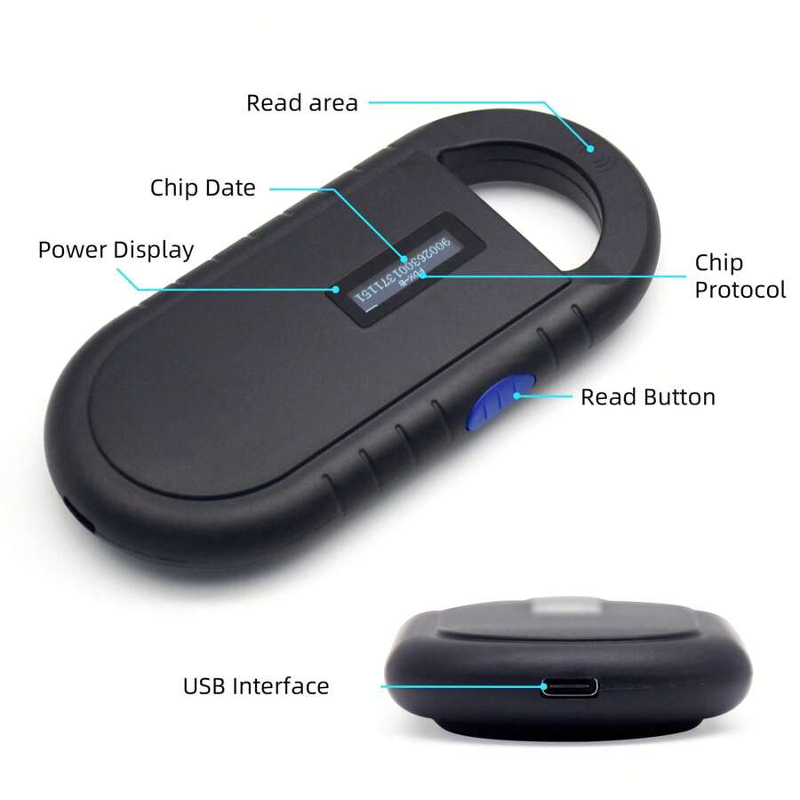 Pet Microchip Scanner, Low Frequency EM4305 RFID Chip Reader And Writer ...