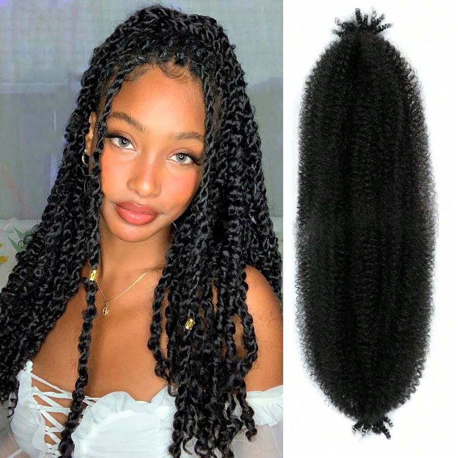 Springy Afro Twist Hair 24 Inch 1 Pack Marley Hair Pre-Fluffed Spring ...