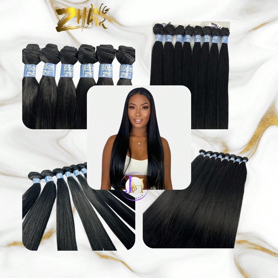 Aplique Cabelo Liso Orgânico Tela 60,65,70 cm Mega Hair Zhang | SHEIN Brasil