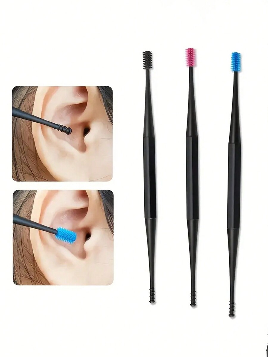 Soft Silicone Double Head Spiral Ear Spoon Massage, Earwax Removal ...