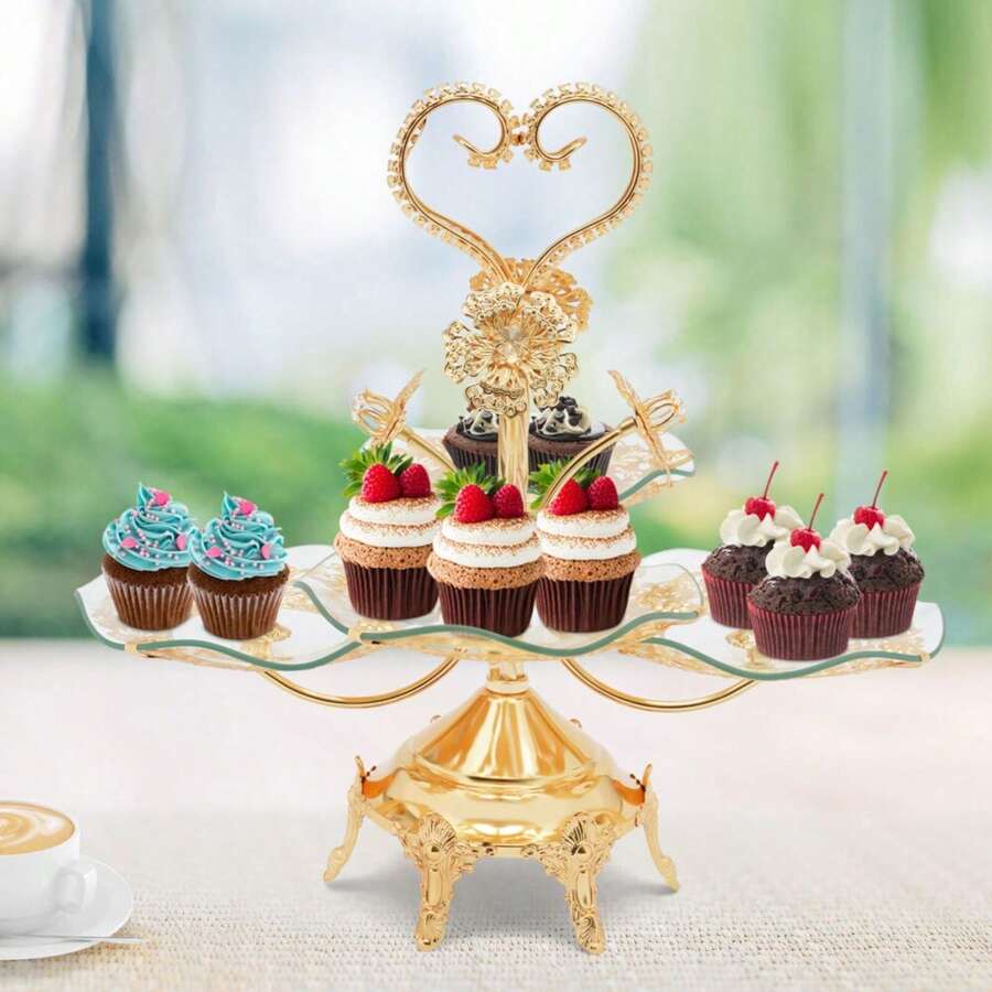 SHZICMY Gold Cake Display Stand Desserts Cupcakes Tower Holder Candy ...