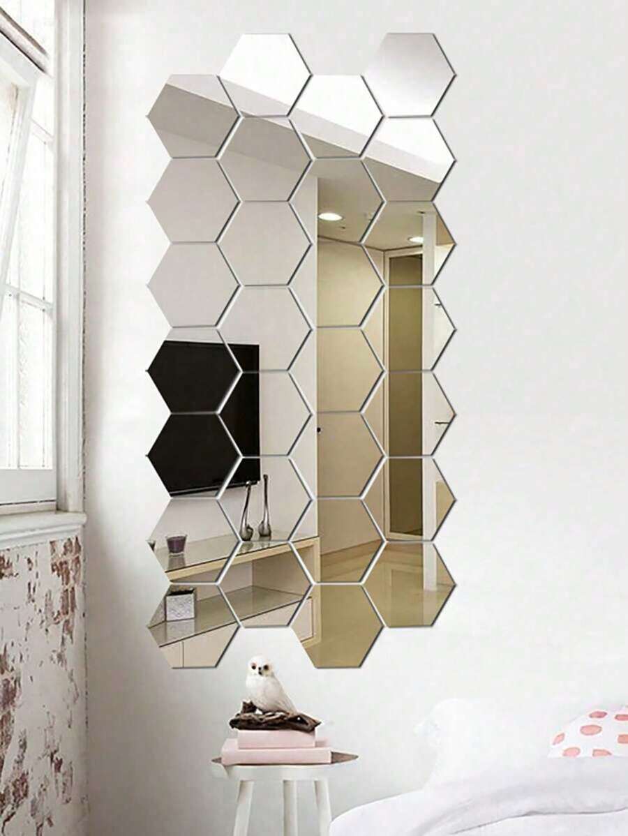 12pcs Unbreakable Acrylic Mirror Wall Stickers, Suitable For Bedroom ...