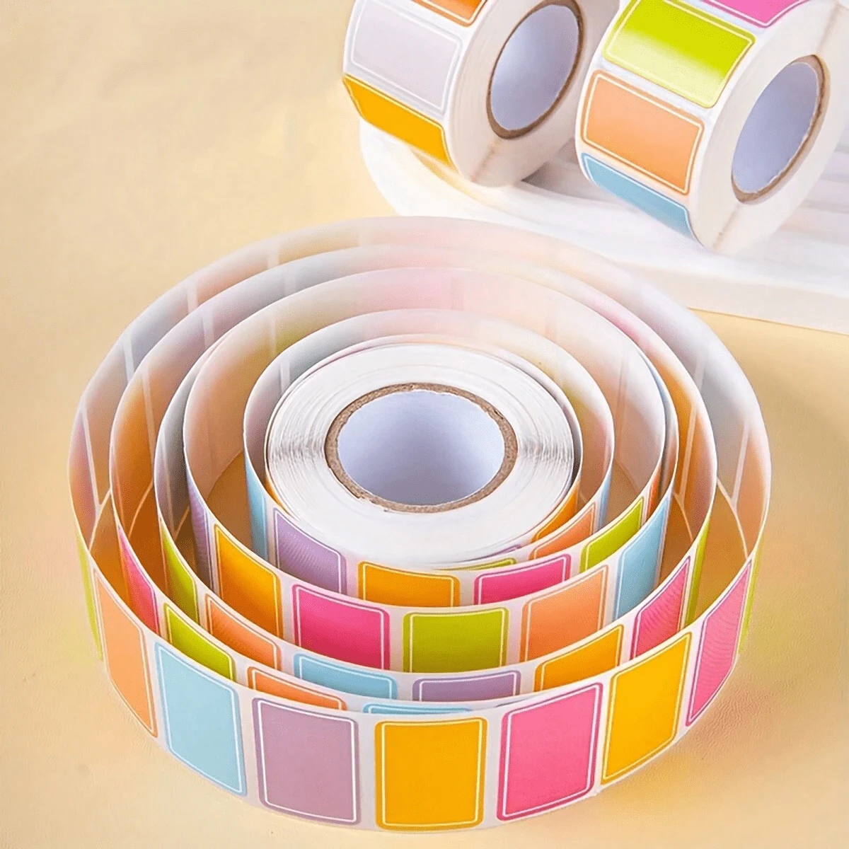 2 Rolos de Etiquetas Adesivas Coloridas e À Prova d'Água para Marcação ...