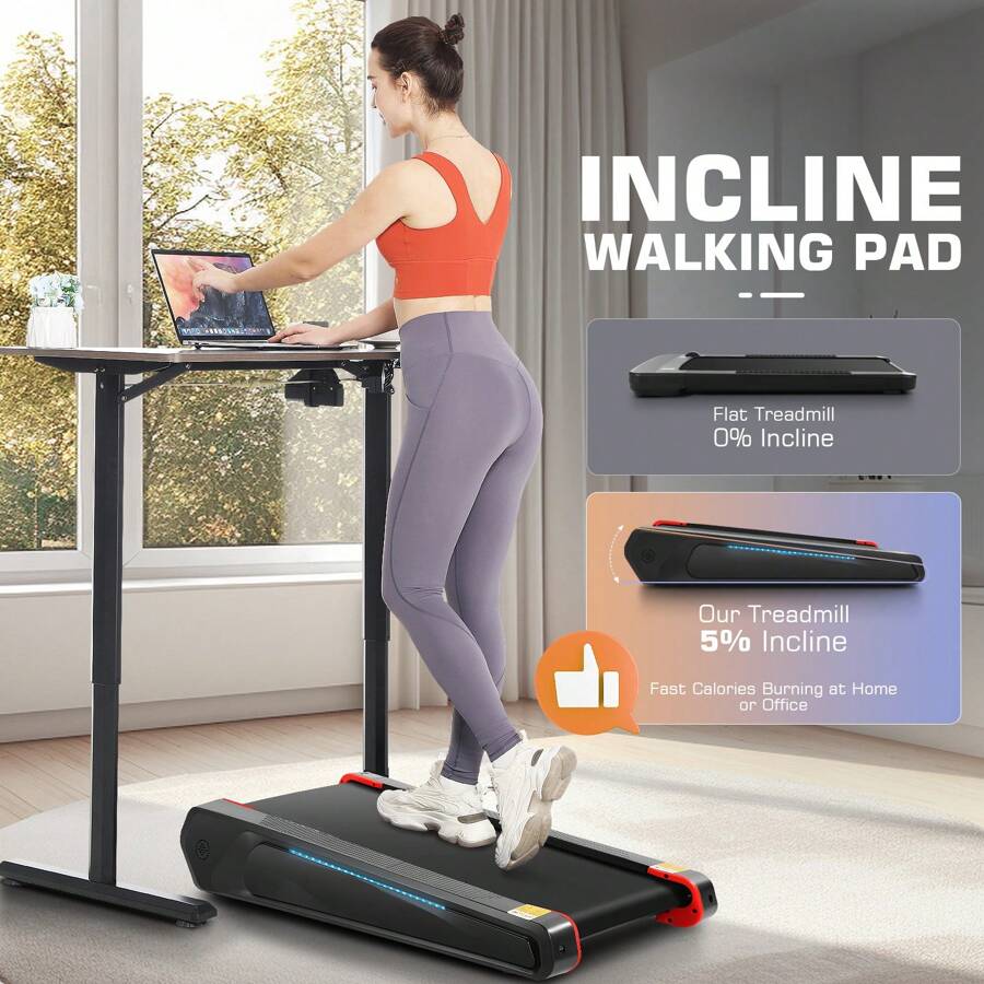sytiry Smallest Walking Pad With 5% Incline, 2 In 1 Under Desk ...