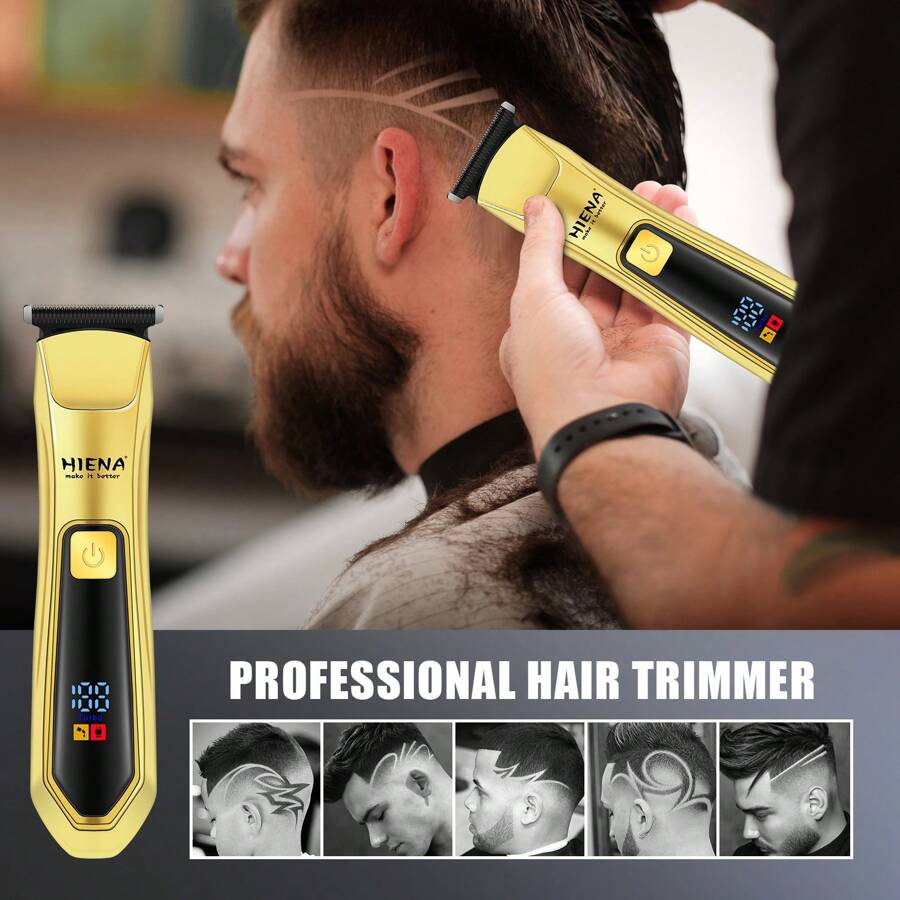HIENA Cordless Professional Beard Trimmer, Zero Gap Feature, Stainless ...