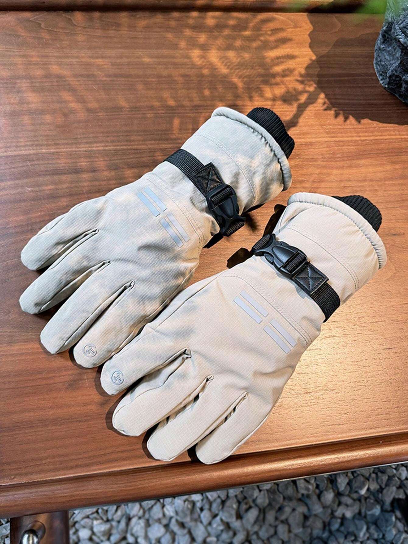 1 Pair Men's Warm Gloves, Minimalist Fashionable Fleece Lined Thick ...