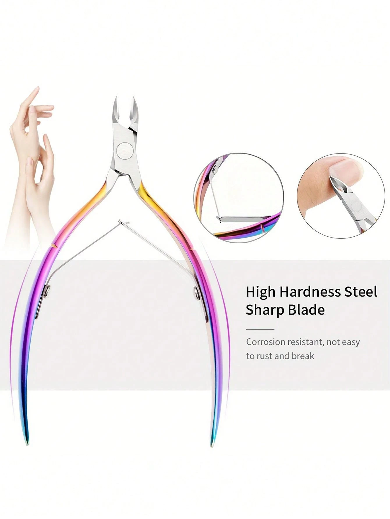 Stainless Steel Gradient Titanium Cuticle Nipper, Nail Clipper ...