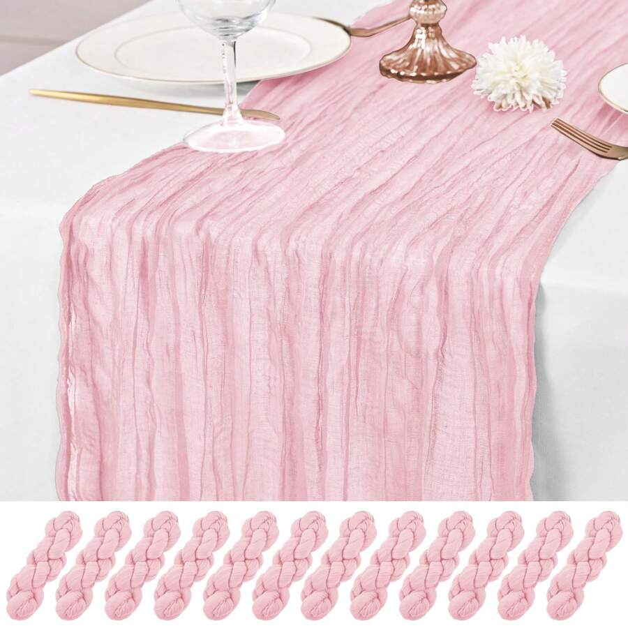 12 Pack Table Runner 10Ft Long Cheesecloth Table Runner Rustic Gauze ...