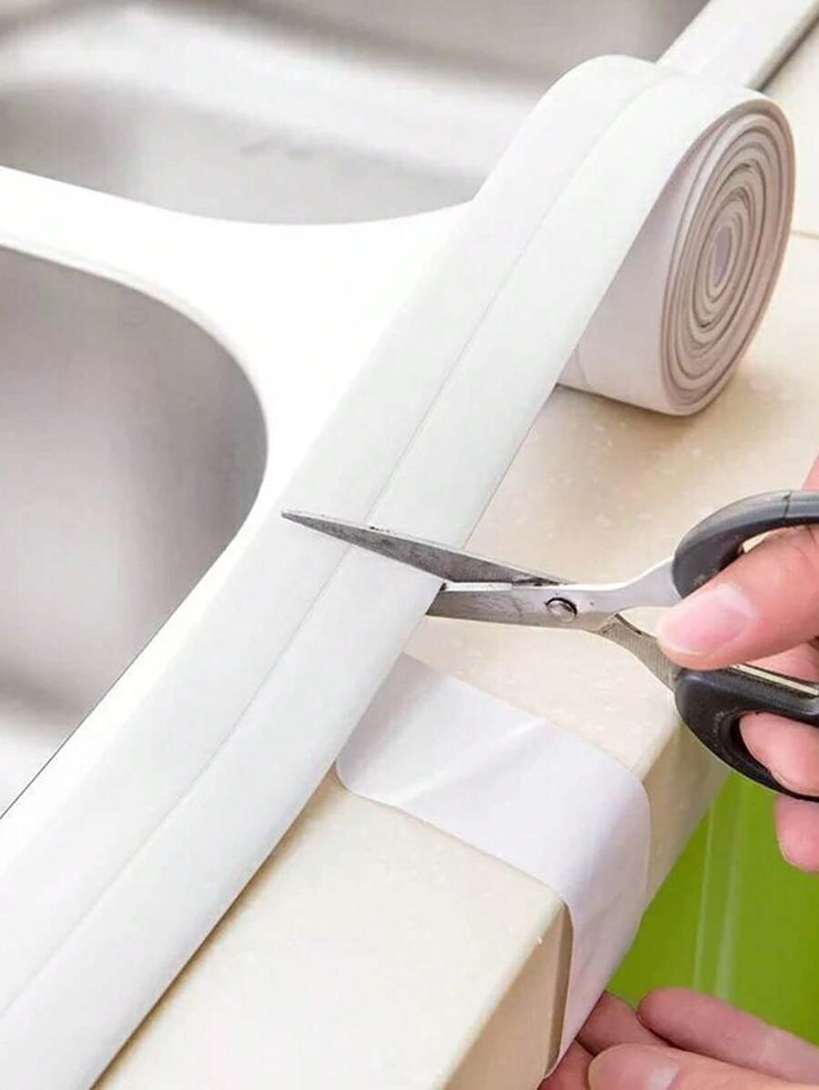 1pc Bath & Toilet Caulk Tape Sealant Strip, Self Adhesive Tub And Wall ...