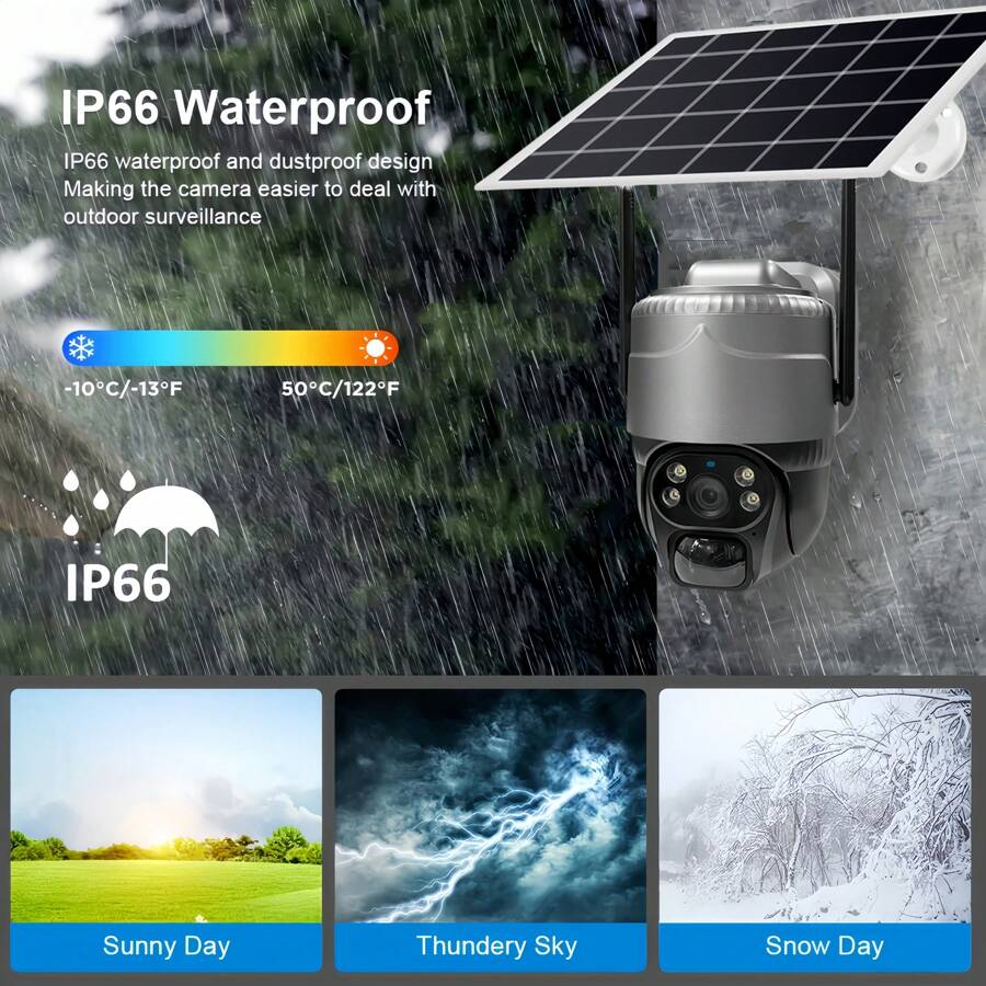 SWVW V380 Pro 10X Zoom WIFI IP Camera Solar Cam 5MP HD Night Vision ...