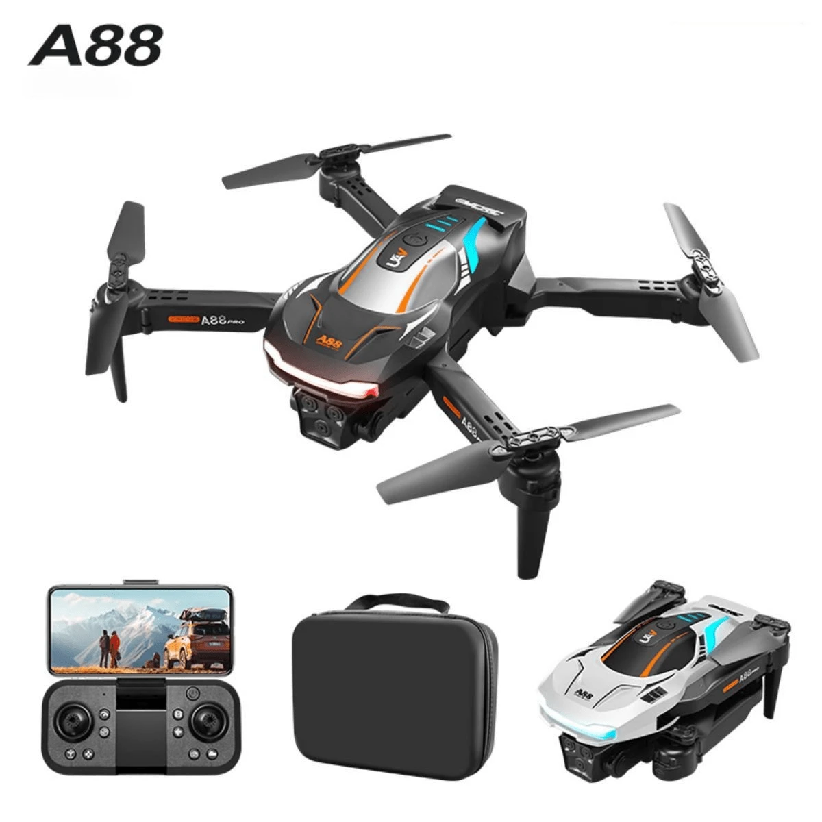 Nuevo Dron A88 RC plegable con cámara HD para fotografía aérea, control ...