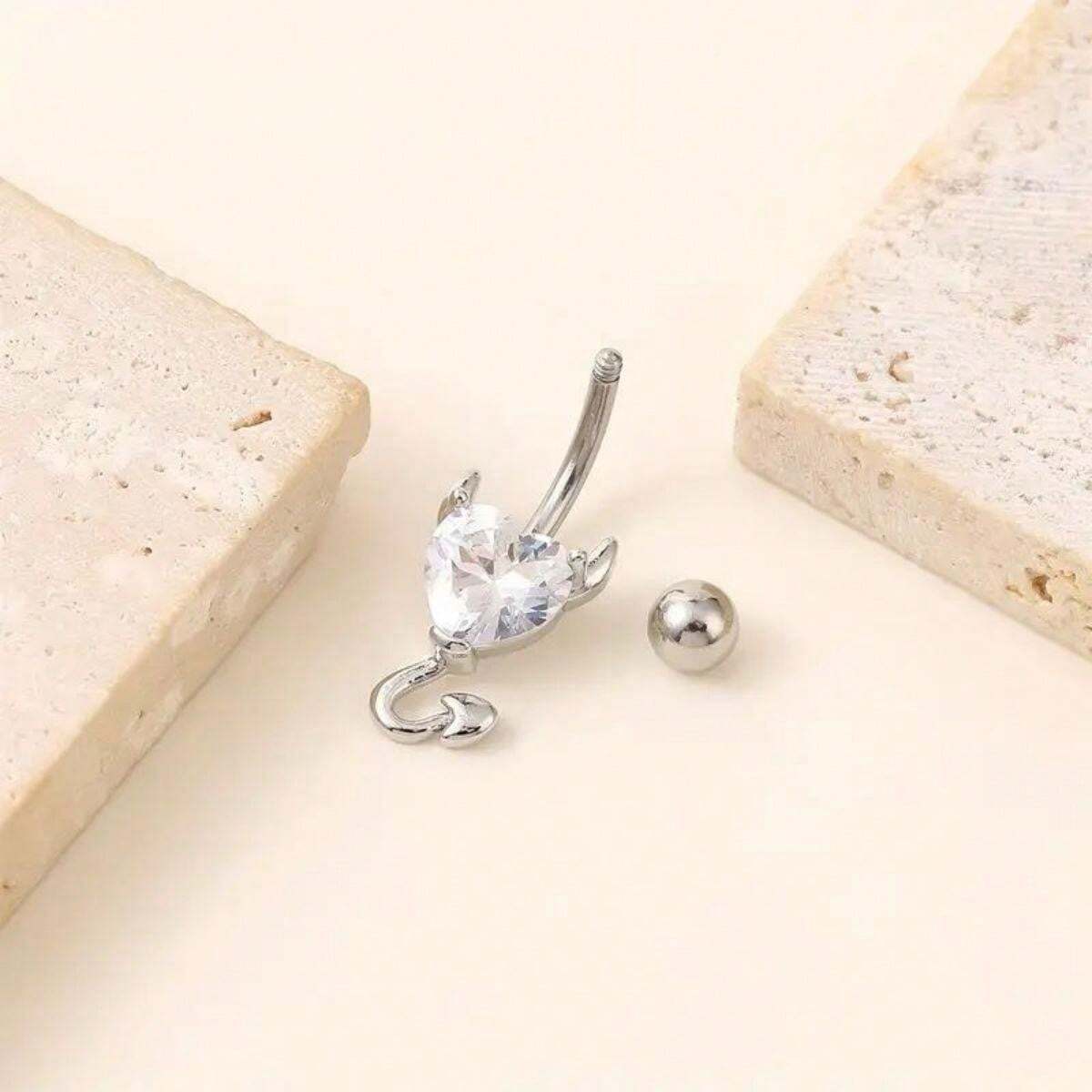 10-12pcs Belly Button Piercing Kit,14G Dangle CZ Belly Button Ring ...