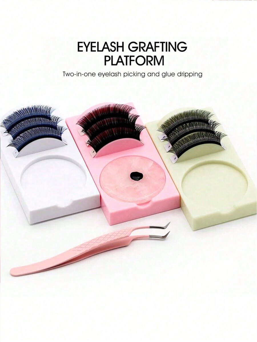 HMQ beauty Reusable Acrylic Eyelash Plate Stand Grafting False Lashes ...