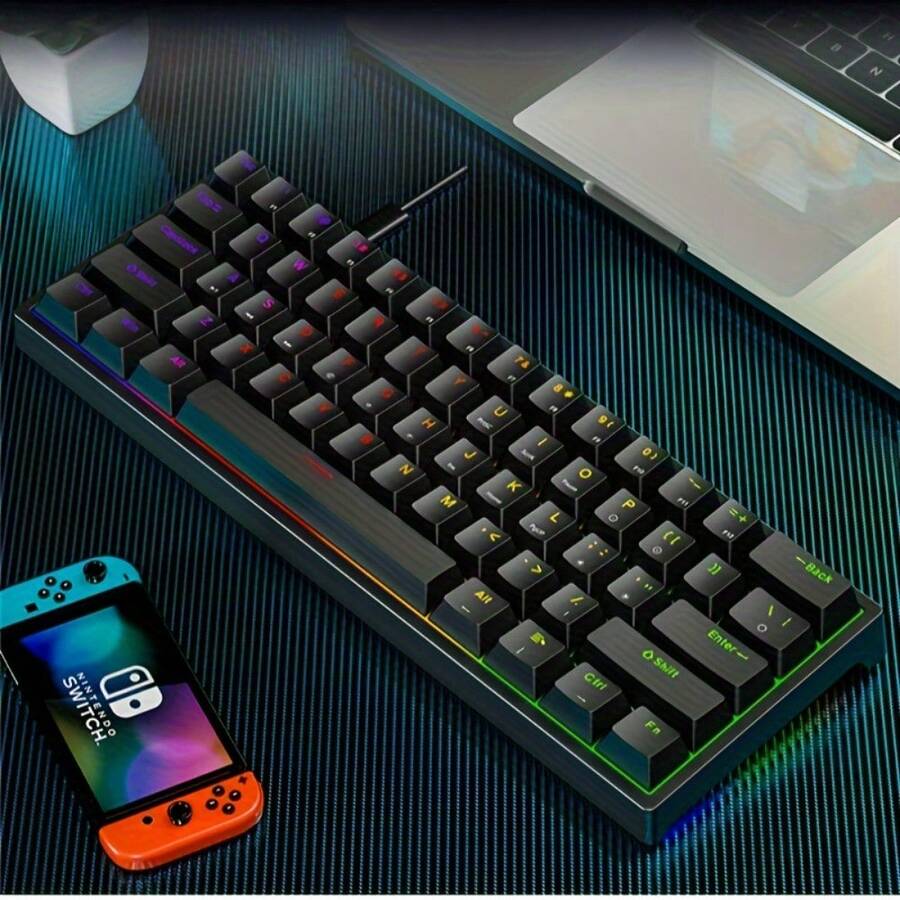 61-Key RGB Key Line Separation Mechanical Wired Gaming Keyboard.(K33 ...