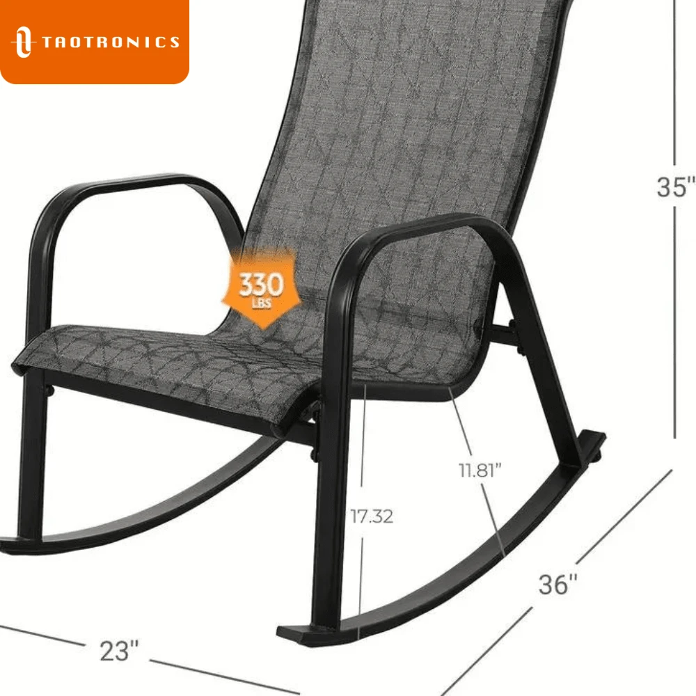 TaoTronics Outdoor Mesh Sling Rocking Chair Rocker Seating Outside For ...