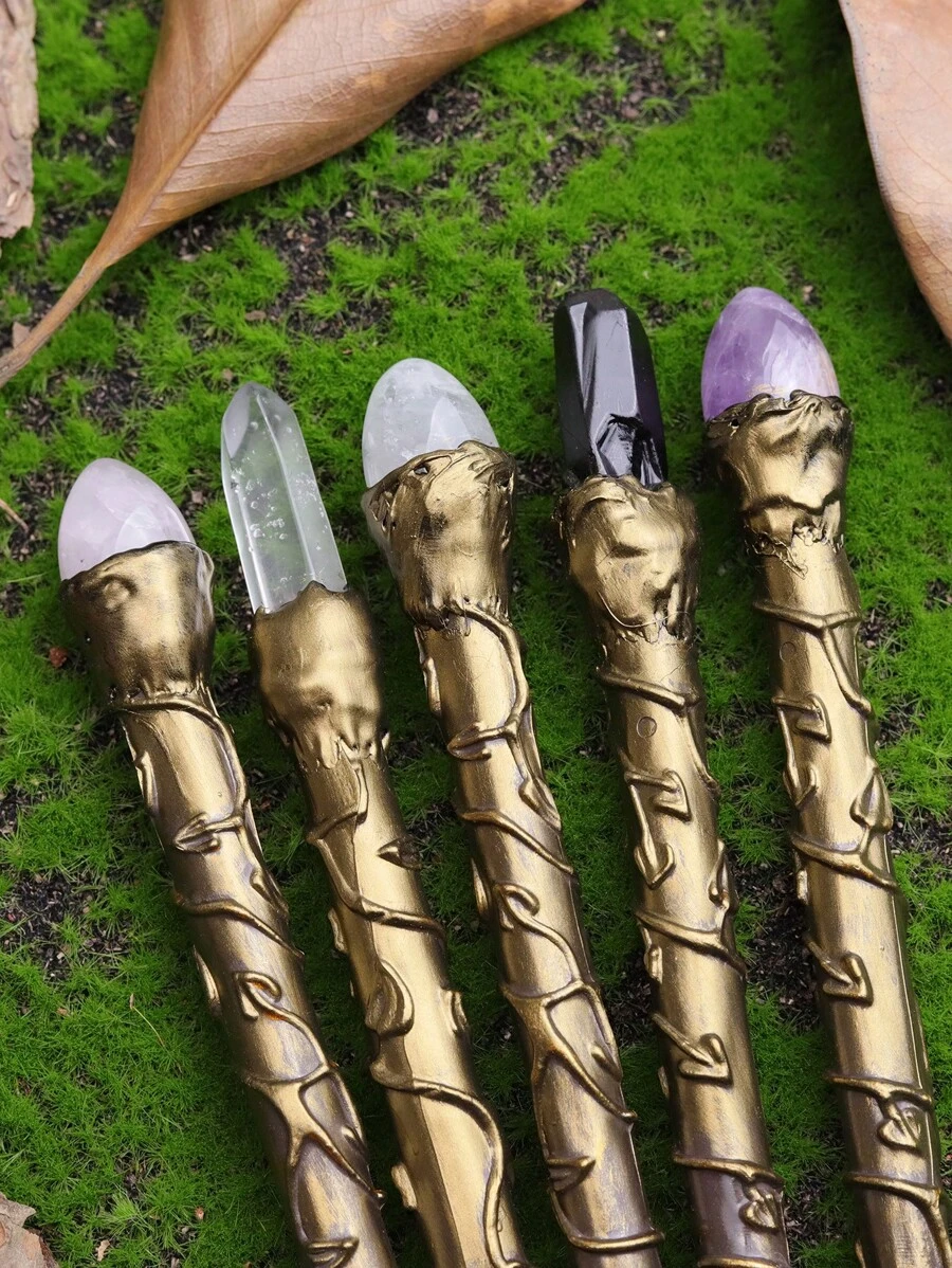 Handmade Crystal Wand Scepter Wand Hermione Magic Wand Witch & Wizard ...