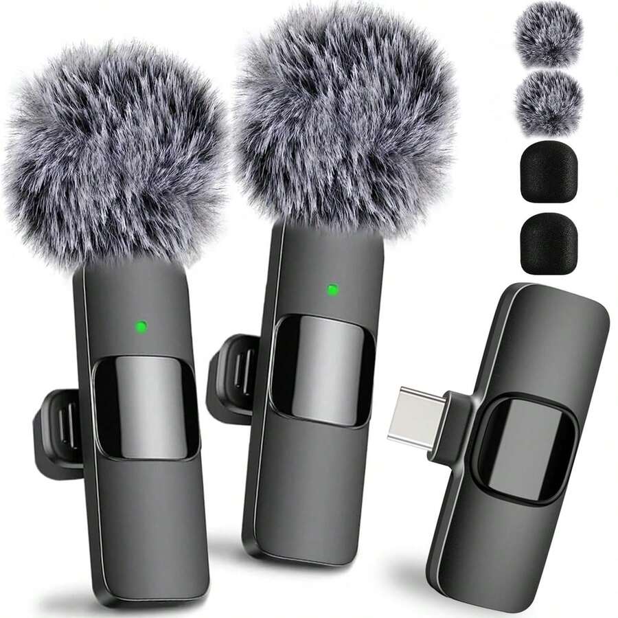 Wireless Lavalier Microphone Mini Portable Audio Video Recording Lapel ...