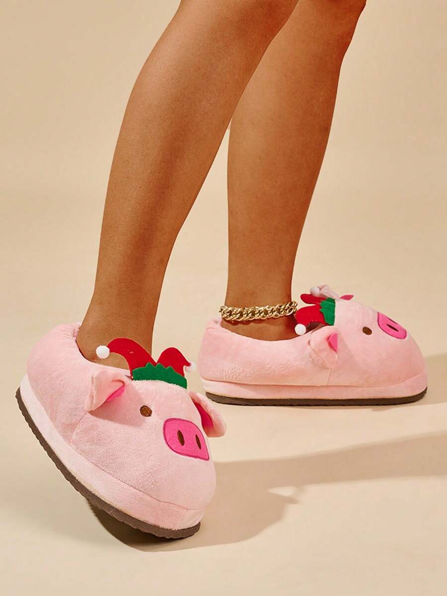 Women's Flat 2024 Piggy Fully Enclosed Slippers, Cute Pink Pig Indoor ...