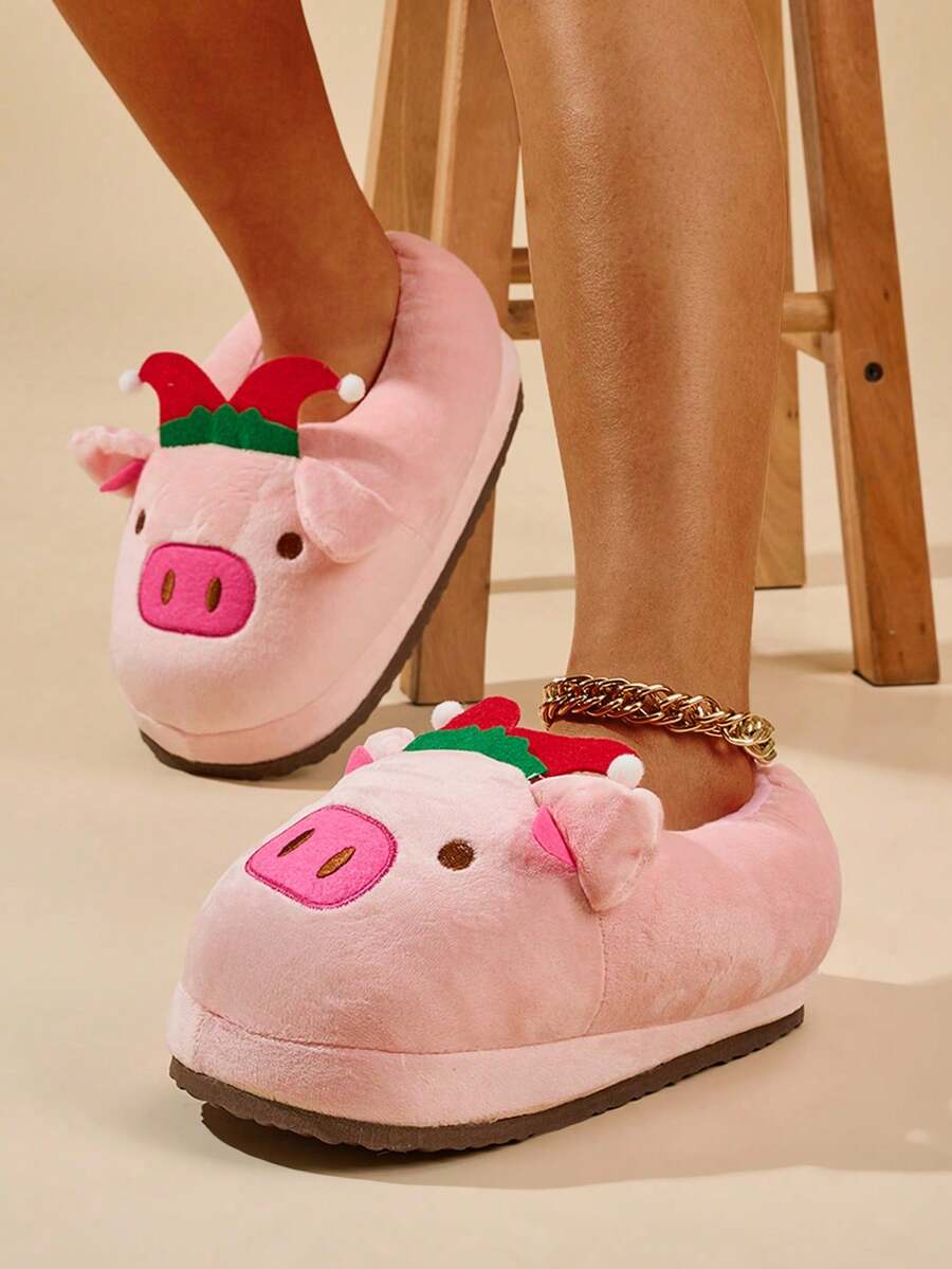 Women's Flat 2024 Piggy Fully Enclosed Slippers, Cute Pink Pig Indoor ...