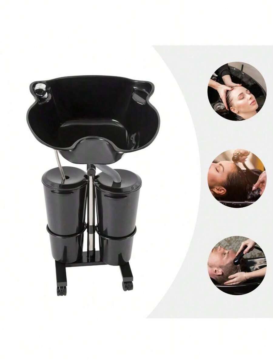 Tool Portable Plastic Shampoo Basin With 2 Water Buckets Free Standing ...