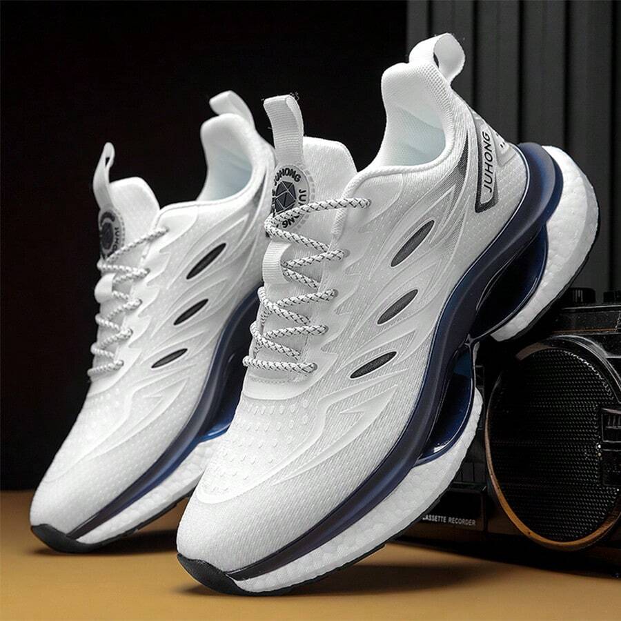 Rotary Button Men's Shoes Summer Thin Breathable Mesh Running Shoes Popcorn Cushioned Soft Soles ...
