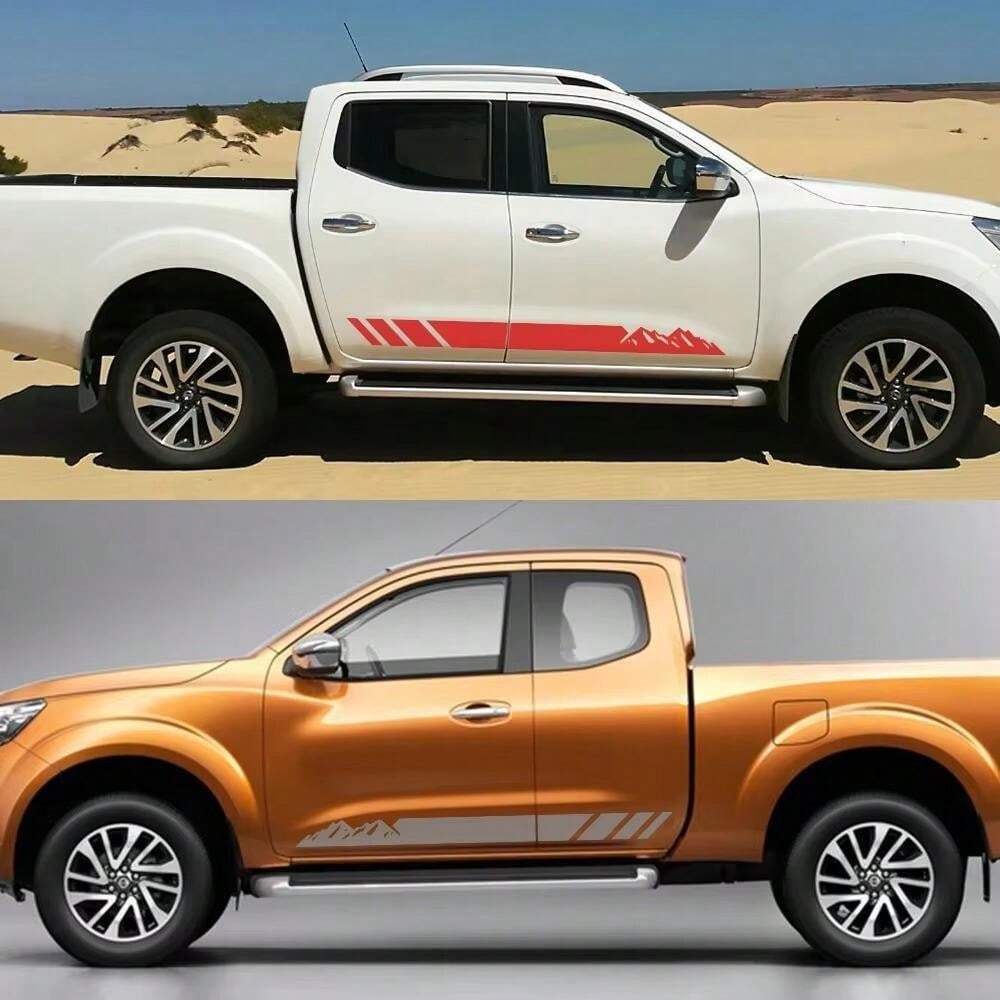 2PCS Car Door Side Skirt Stickers For Nissan Navara NP300 D21 D22 D23 ...