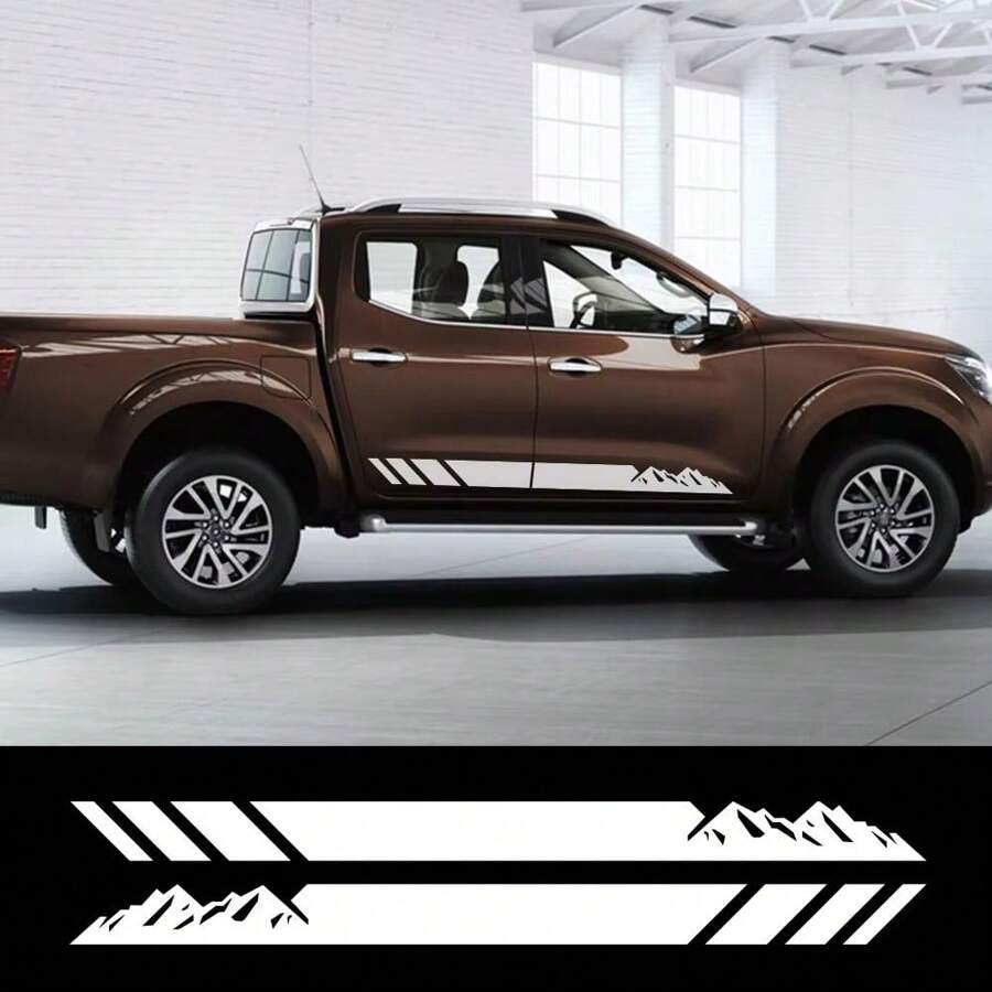 2PCS Car Door Side Skirt Stickers For Nissan Navara NP300 D21 D22 D23 ...