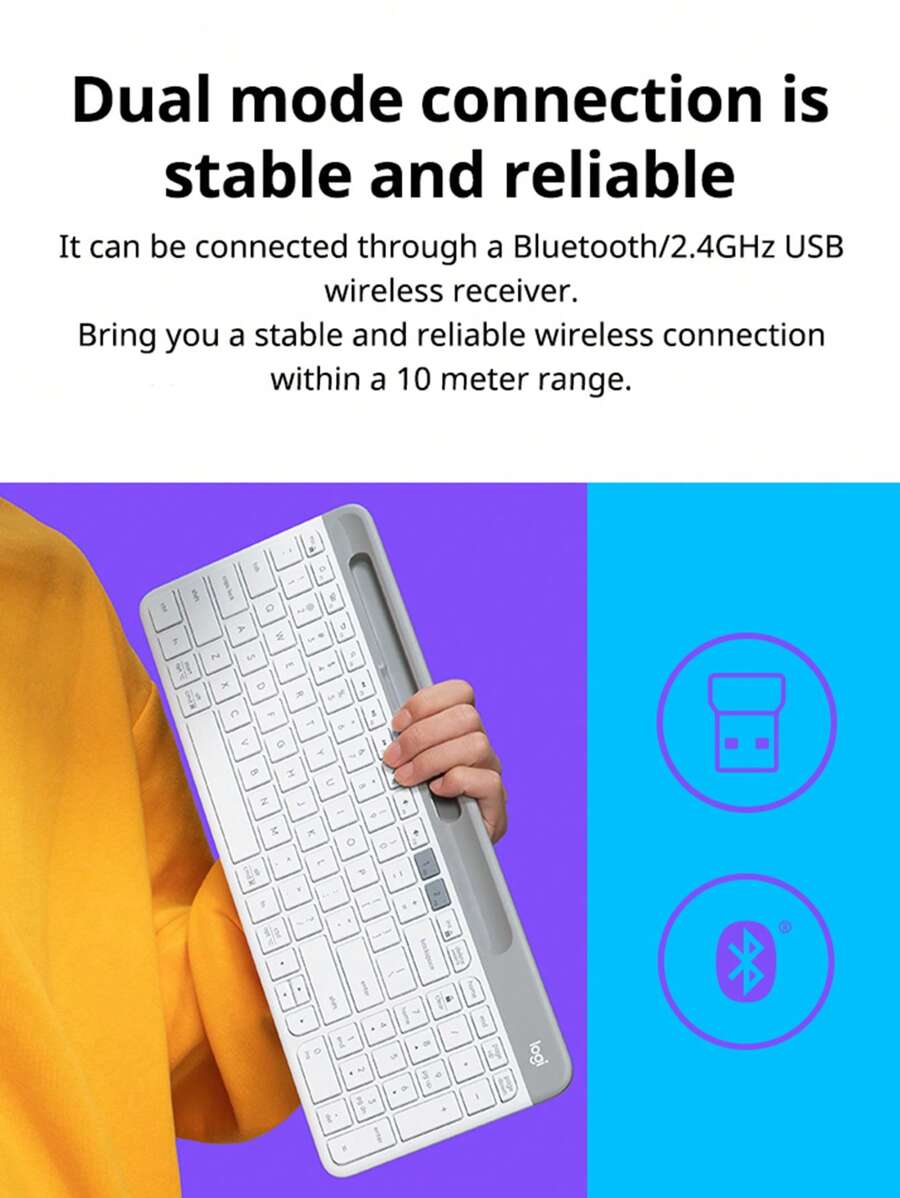 Logitech K580 Keyboard Wireless Bluetooth Ultra-Thin Silent Keyboard ...