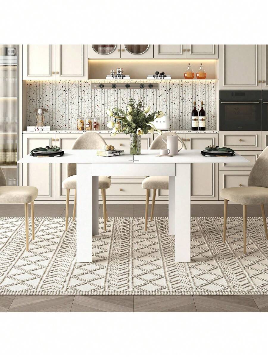 Mid-Century Modern Dining Table - Square Extendable Dining Table ...