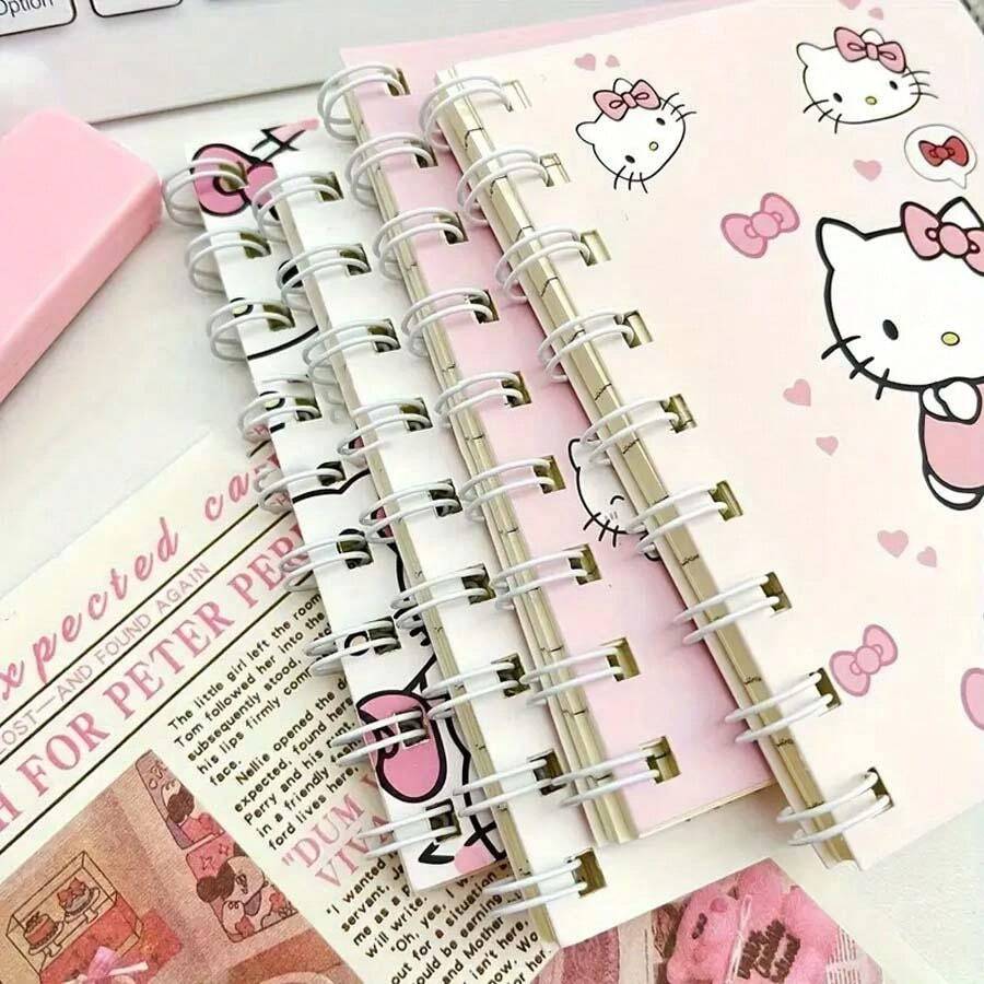 Sanrio 4-Piece Set, Spiral Notebook - Cute Cartoon Design, A7 Notebook ...