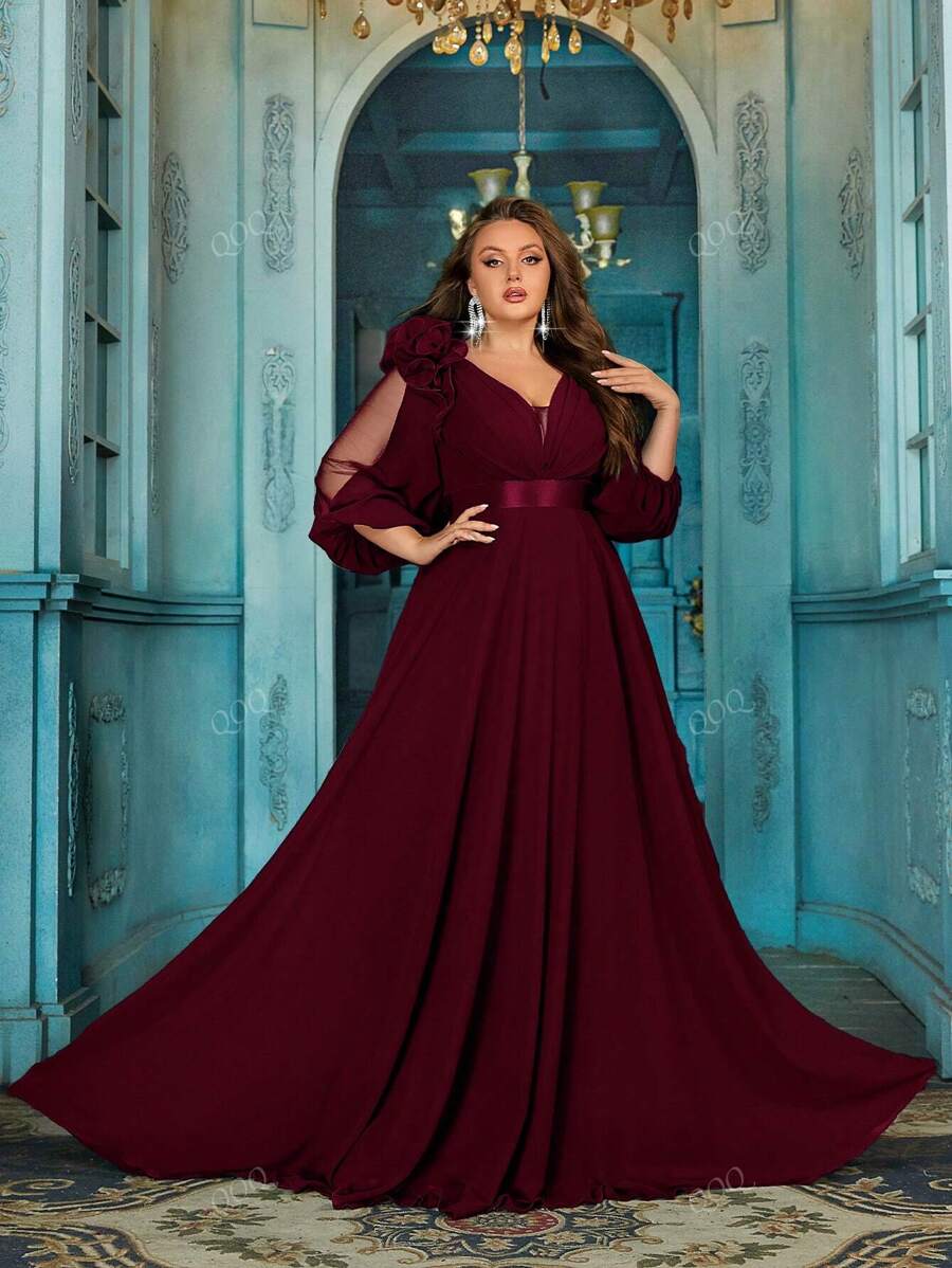 QOQ Simple Daily Spring Summer Women Formal Dress Elegant Plus Size ...