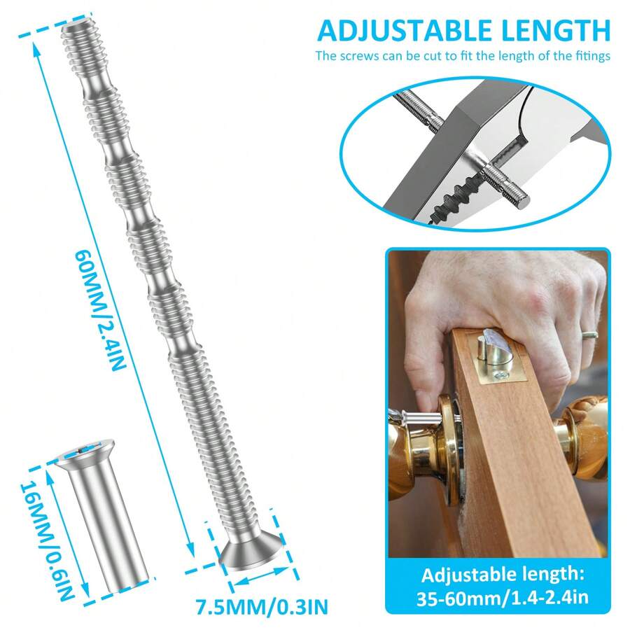 50Set Door Handle Screw Universal M4 Door Handle Bolt Carbon Steel ...