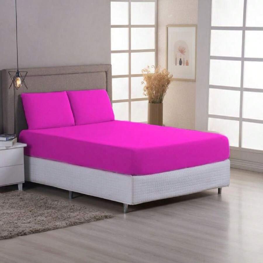 Kit 02 Sets Of 3-Piece Sheets With Elastic Double Plain Standard ...
