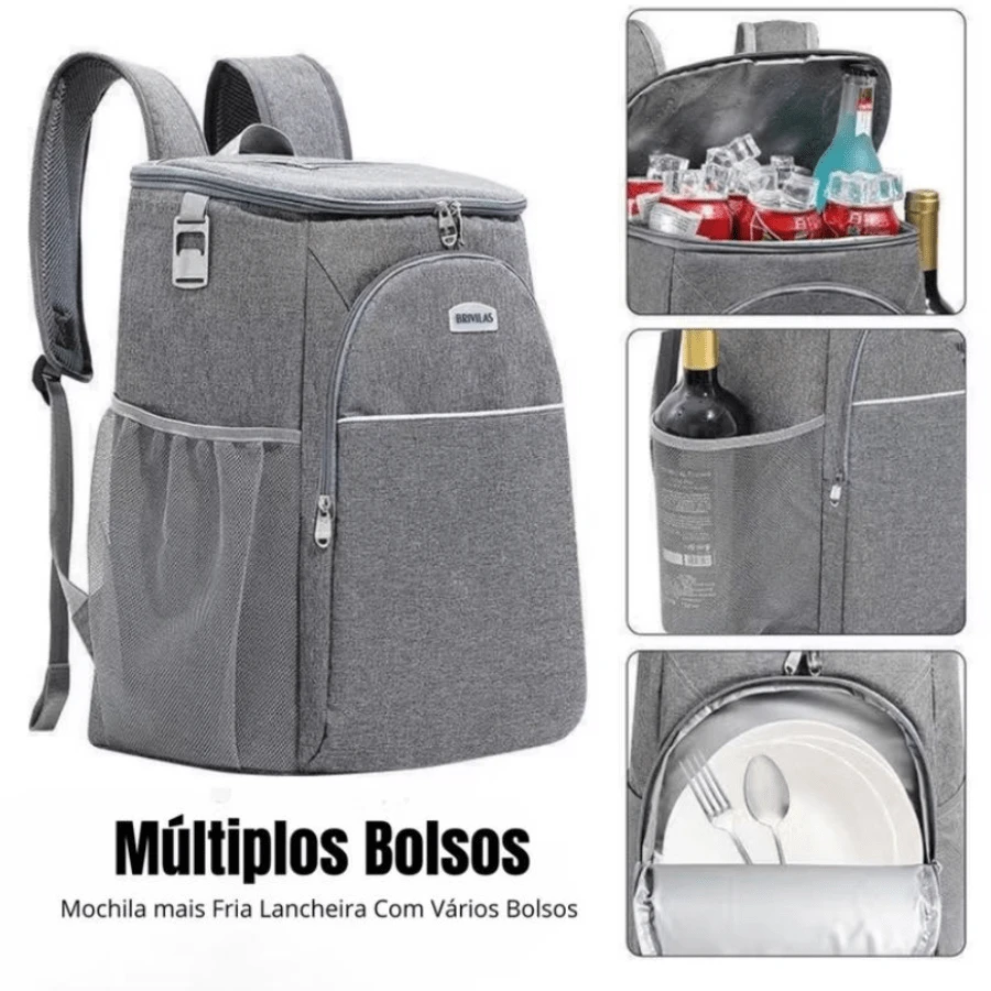 Thermal Backpack Bag Freezer Cooler Ice Drink Bag Anti-Leak Beach ...