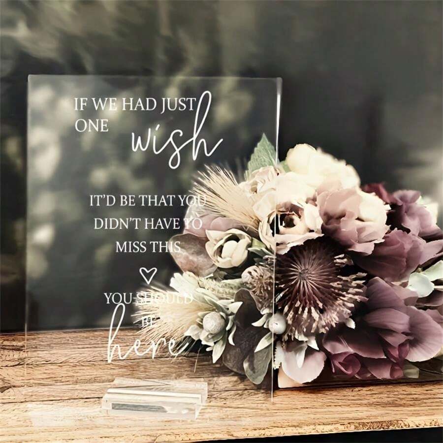 Wedding Memorial Sign, Wish You Were Here Sign With Stand- 7.9x 9.4 ...