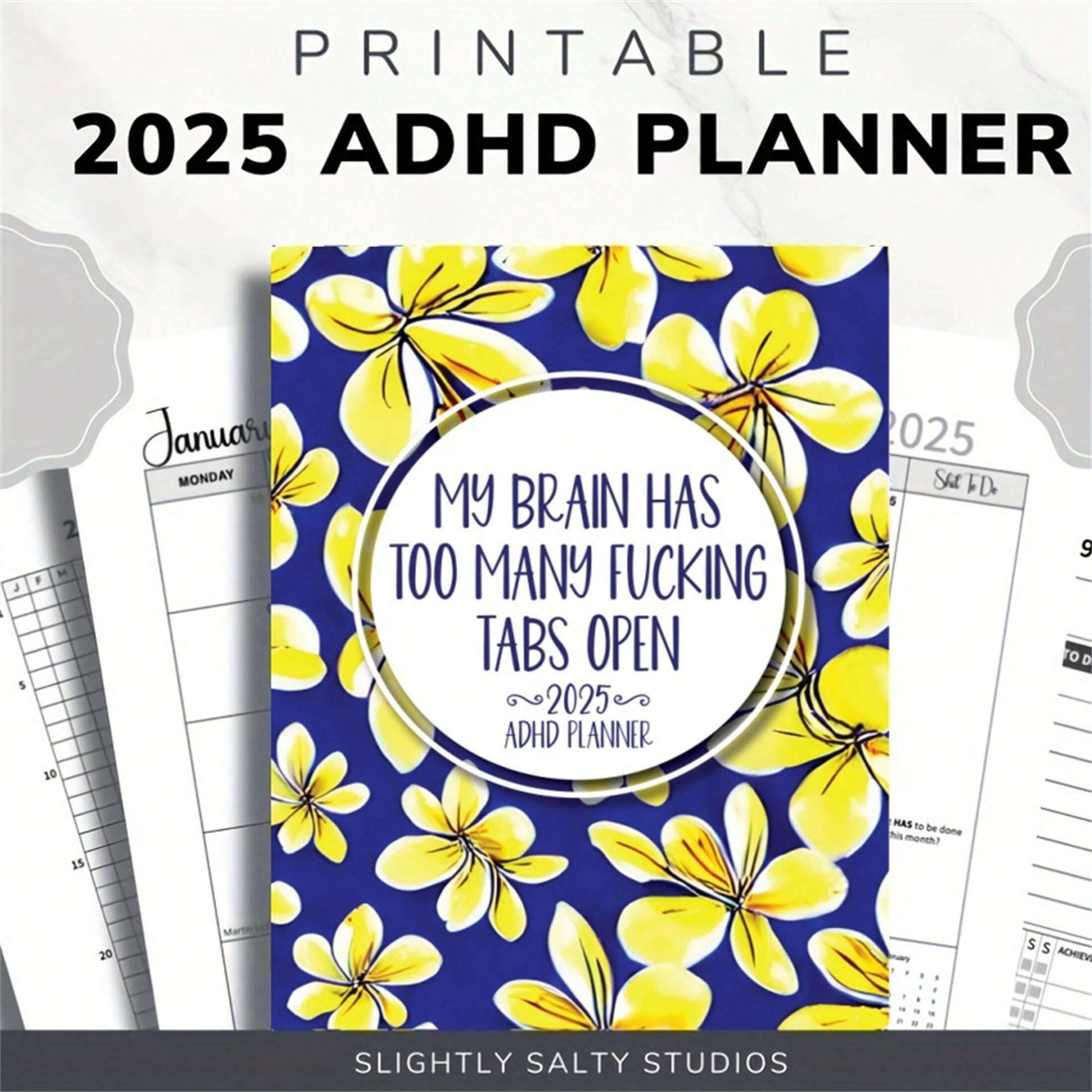 2025 ADHD Adult Planner With Humorous Quotes, Daily Organizational Tabs ...