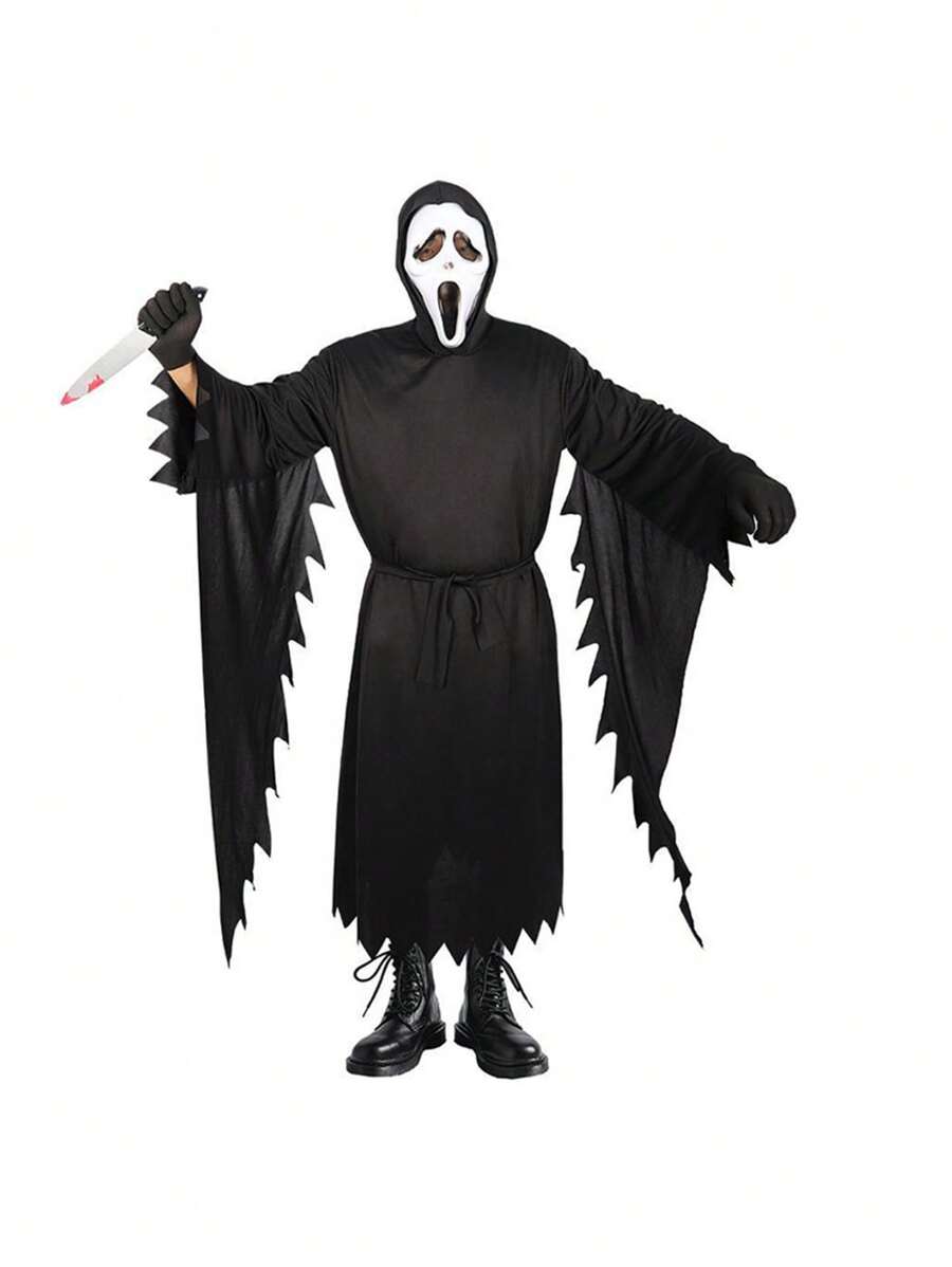 4 peças Scream Cosplay Costumes Horror Thriller Halloween Cloak ...