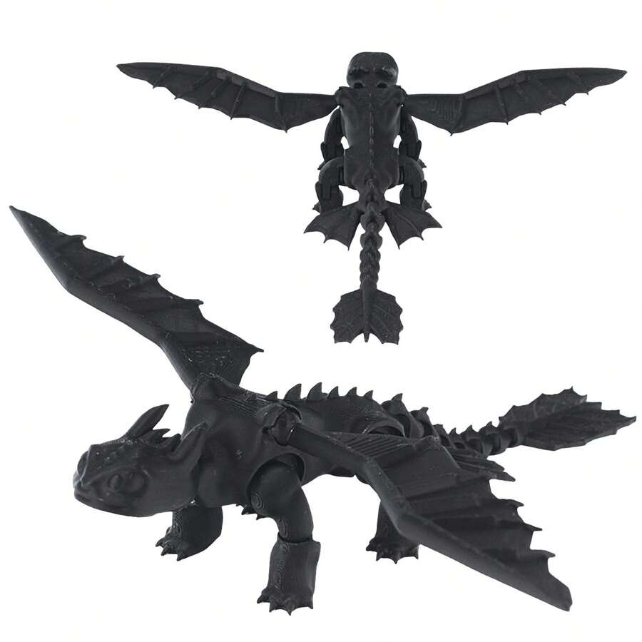 Black Articulated Desktop Dragon Figurine Model, Cool Display ...