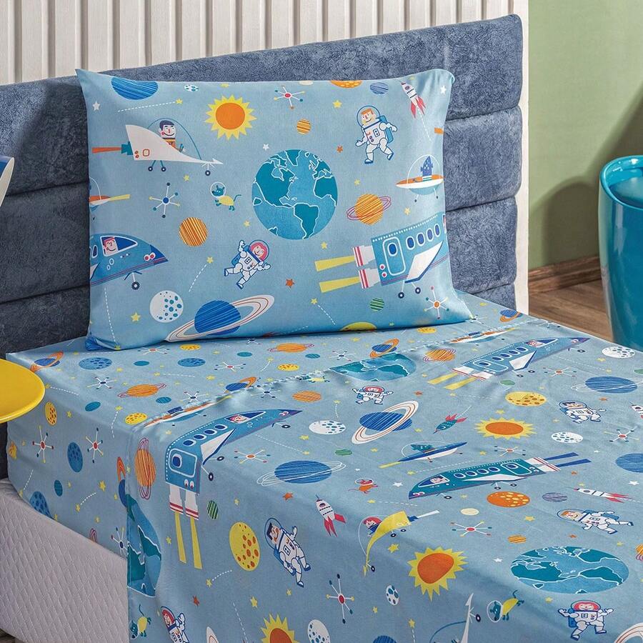 Kids Single Bed Linen Set 3 Pieces Girls Fun Prints (Top Sheet, Fitted ...