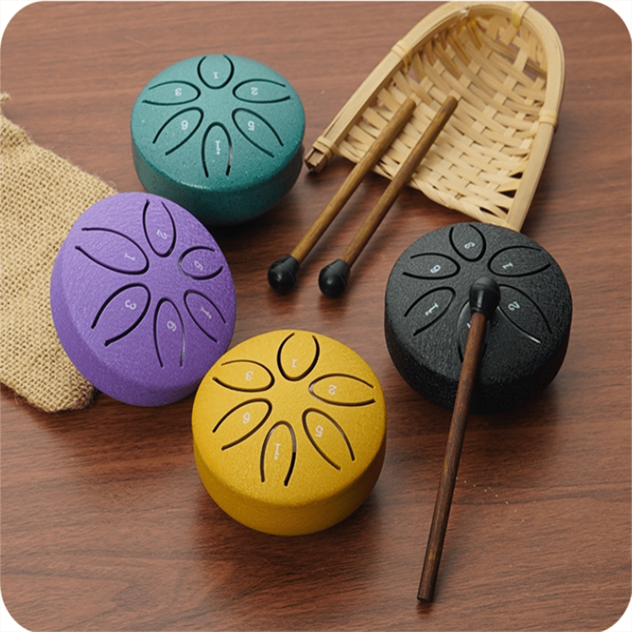 Mini tambour éthéré de 3 pouces, tambour à langue en acier, tambour à ...