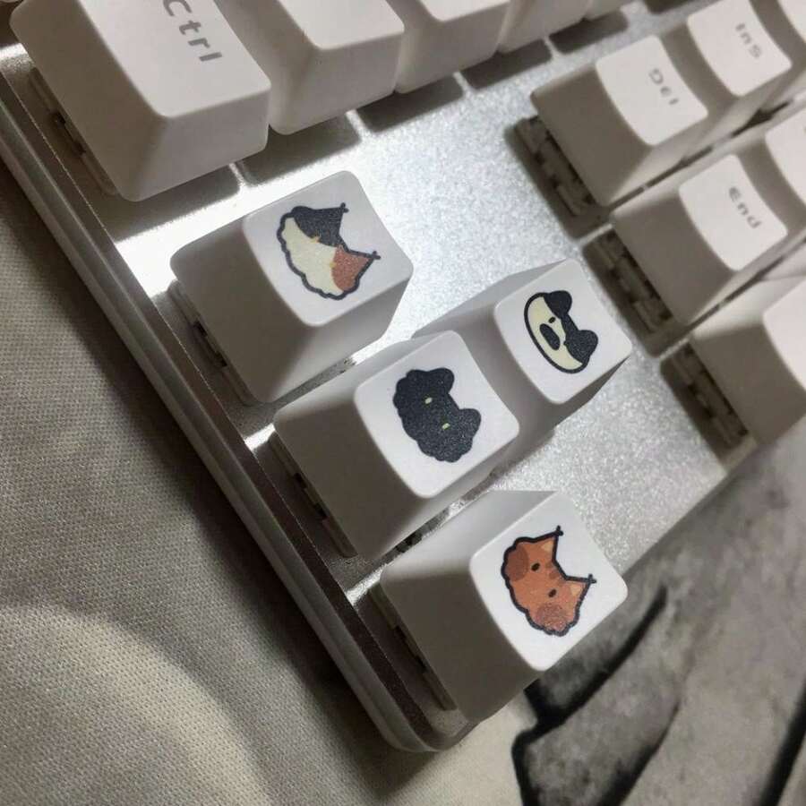 Cat Themed Mechanical Keyboard Keycaps, PBT Material, Cherry Profile ...