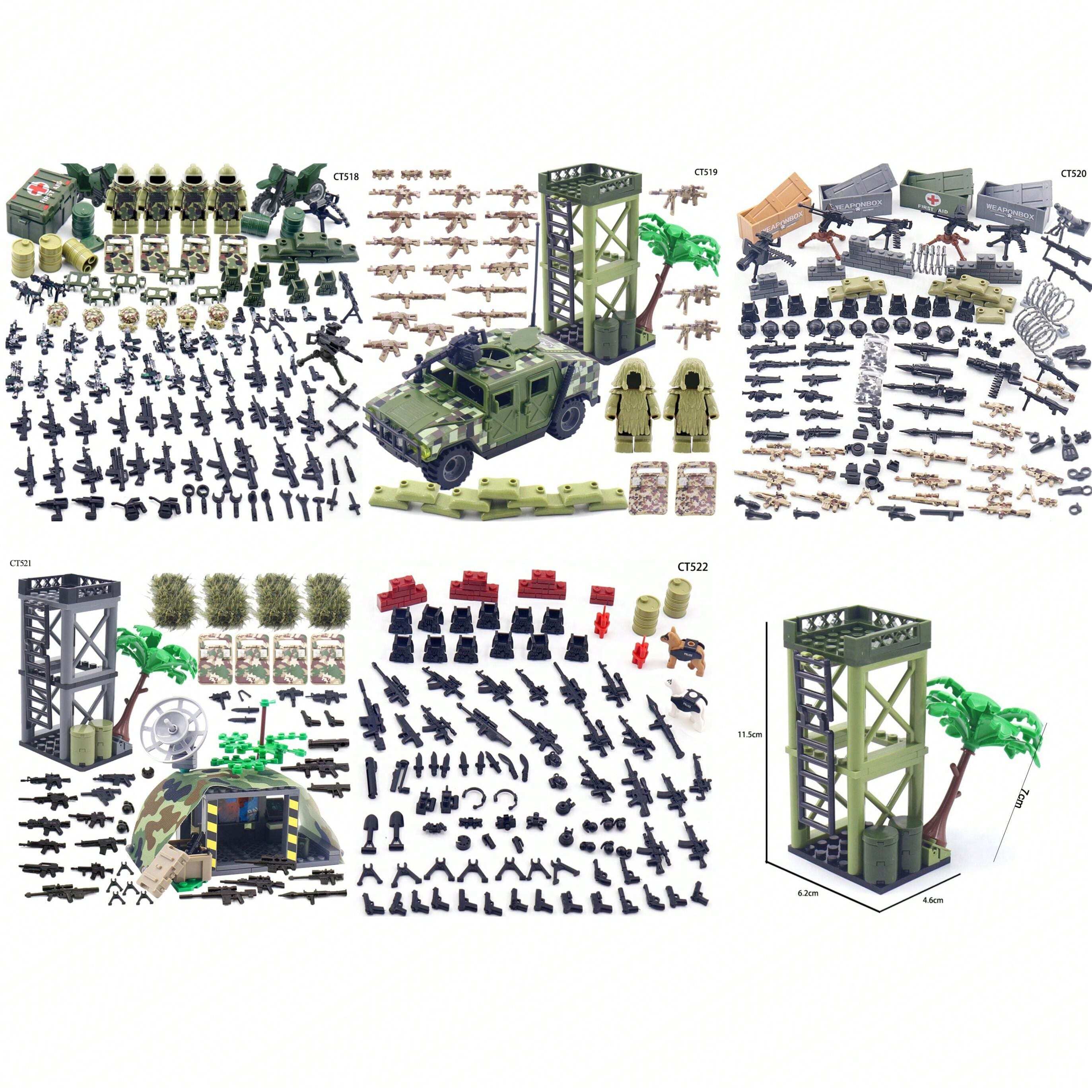 Simulate Battle Mini Weapon Pack Gun Rifle Pistol Accessories Building ...