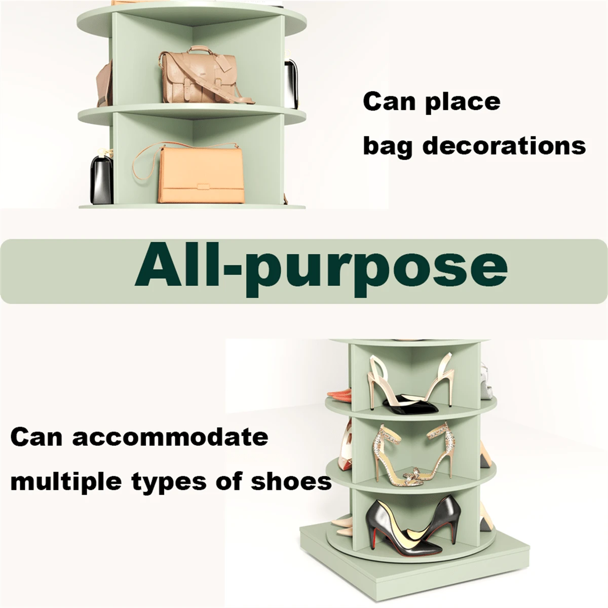 Licosa 7 Tier Rotating Shoe Rack Revolving Shoe Organizer Shoe Storage ...