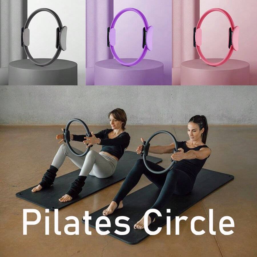 Pilates Circle Fiberglass Crescent Handle Yoga Slimming Circle Leg ...